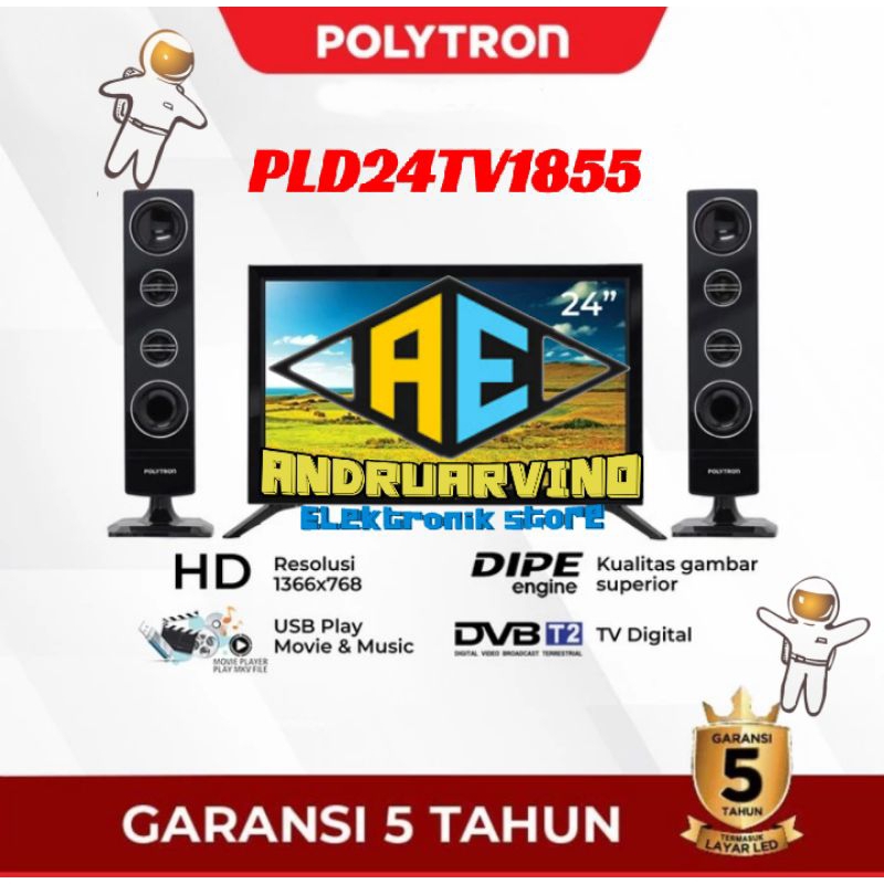 Jual POLYTRON LED TV 24 INCH - PLD24TV1855 / PLD24TV0855 DIGITAL TV ...