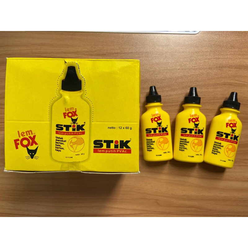 Jual Lem Fox Stik PVAc/ Lem Putih PVAc/ White Adhesive 60 gram | Shopee ...