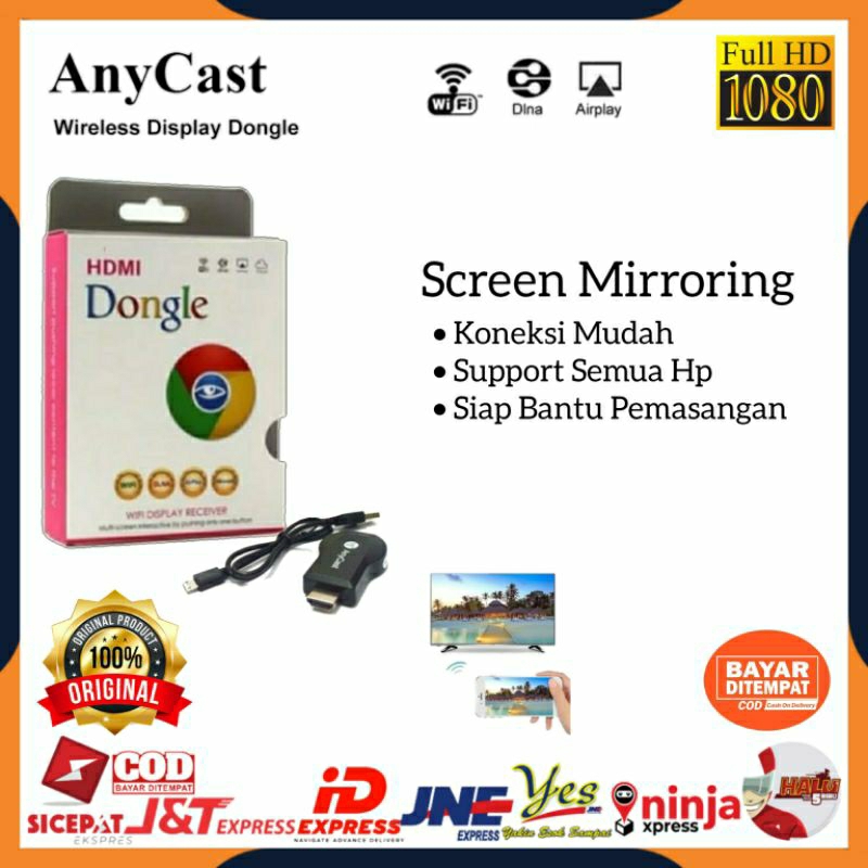 Jual [COD] ANYCAST DONGLE SCREEN MIRRORING DARI HP KE TV LED / ANYCASH ...