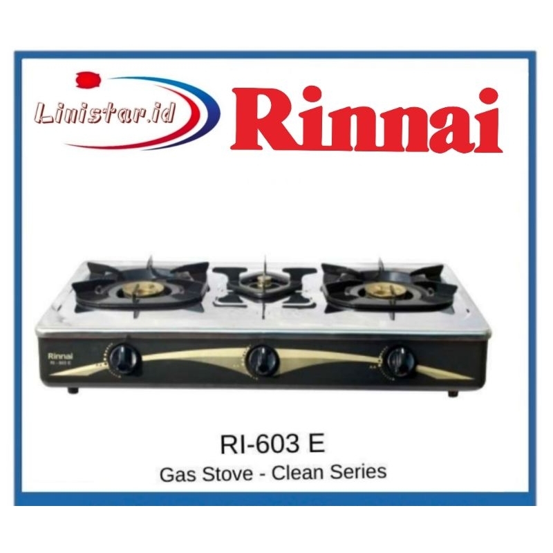 Jual Rinnai Kompor Gas RI-524A/524E 2 Tungku + 1 Tungku Grill Pan/RI ...
