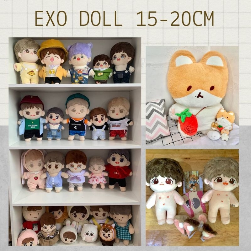Jual Boneka EXO DOLL 20cm 15cm Baekhyun Chanyeol Chen Xiumin Lay Suho ...