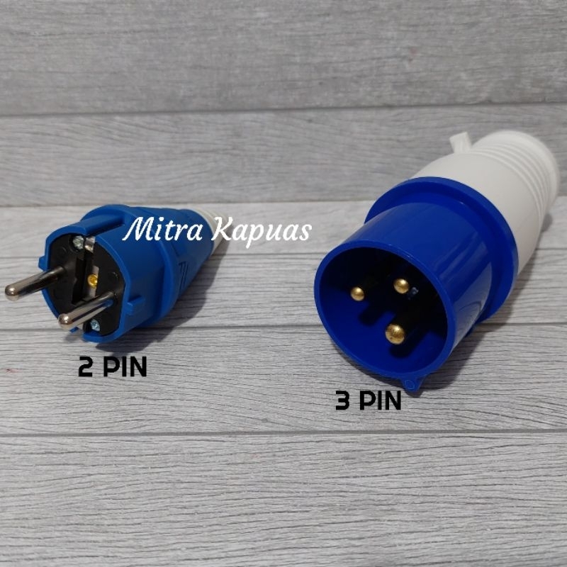 Jual STEKER 2 PIN / 3 PIN MALE 16A PLUG MOUNTING IP44 WATERPROOF ...