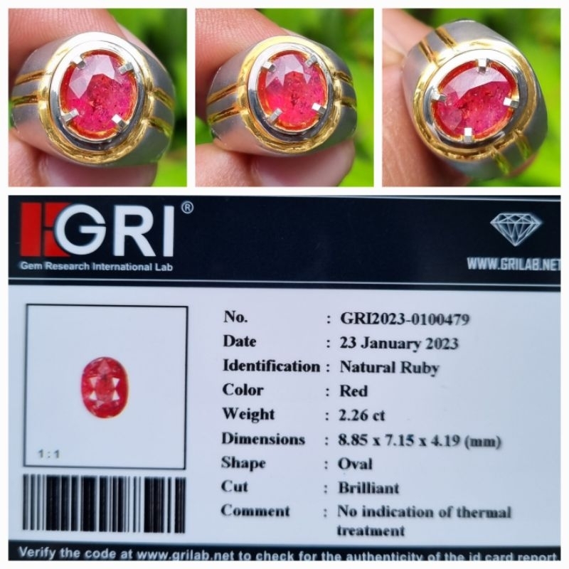 Jual Natural Red Ruby No Heat Top Luster Memo 2.26 crt | Shopee Indonesia