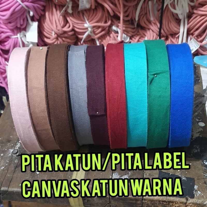 Jual pita katun/pita label/pita canvas katun ukuran 2cm & 2,5cm ...