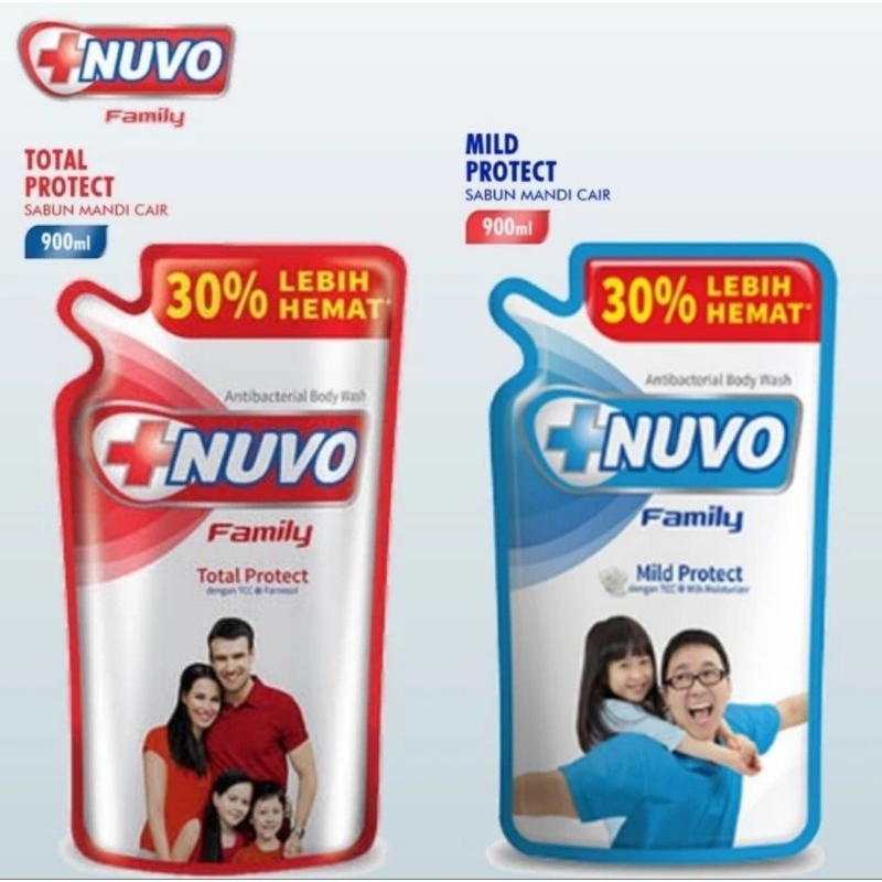 Jual NUVO FAMILY Sabun Mandi Cair Merah Pouch Refill Total Protect Biru ...
