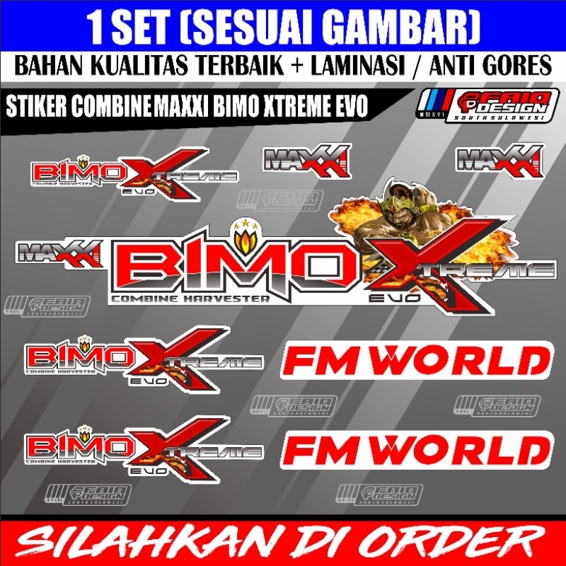 Jual STIKER BIMO XRREME EXTREM COMBINE HARVESTER ANTI.GORES | Shopee ...