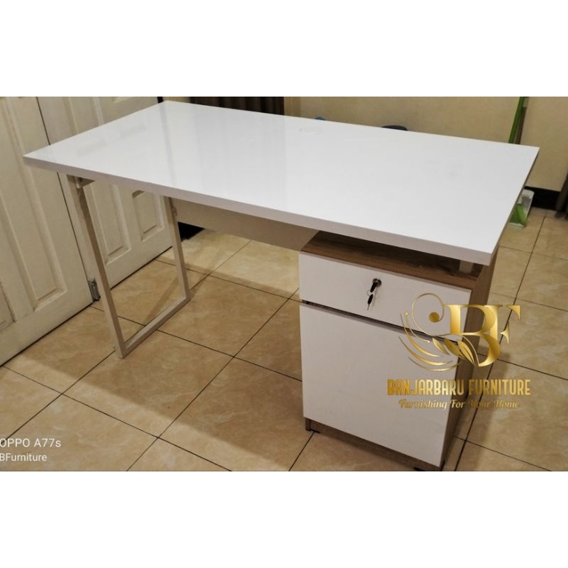 Jual Meja Kantor / Meja Belajar / Meja Tulis Tipe ATLAS MT1275 ( Kaki Besi ) | Shopee Indonesia