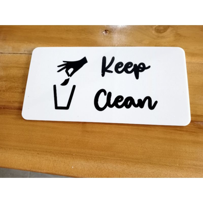 Jual sign label hiasan dinding keep clean | Jagalah kebersihan | Shopee ...