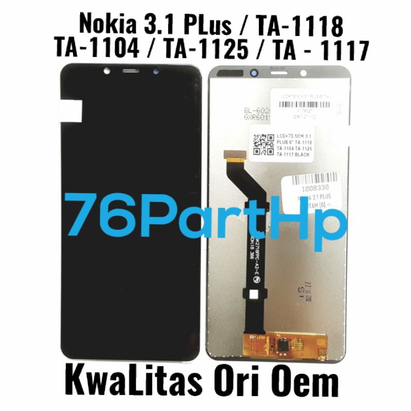 Jual Lcd Touchscreen Fullset Kwalitas Ori Oem Nokia 3.1Plus - TA- 118 ...