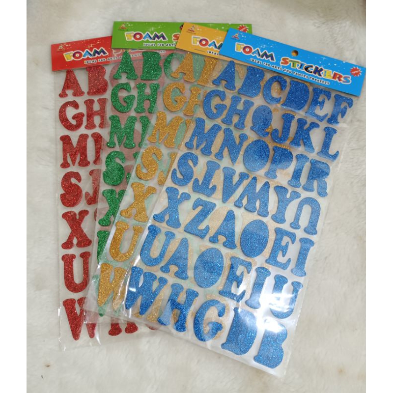 Jual Stiker huruf gliter foam dan foil sticker glitter | Shopee Indonesia
