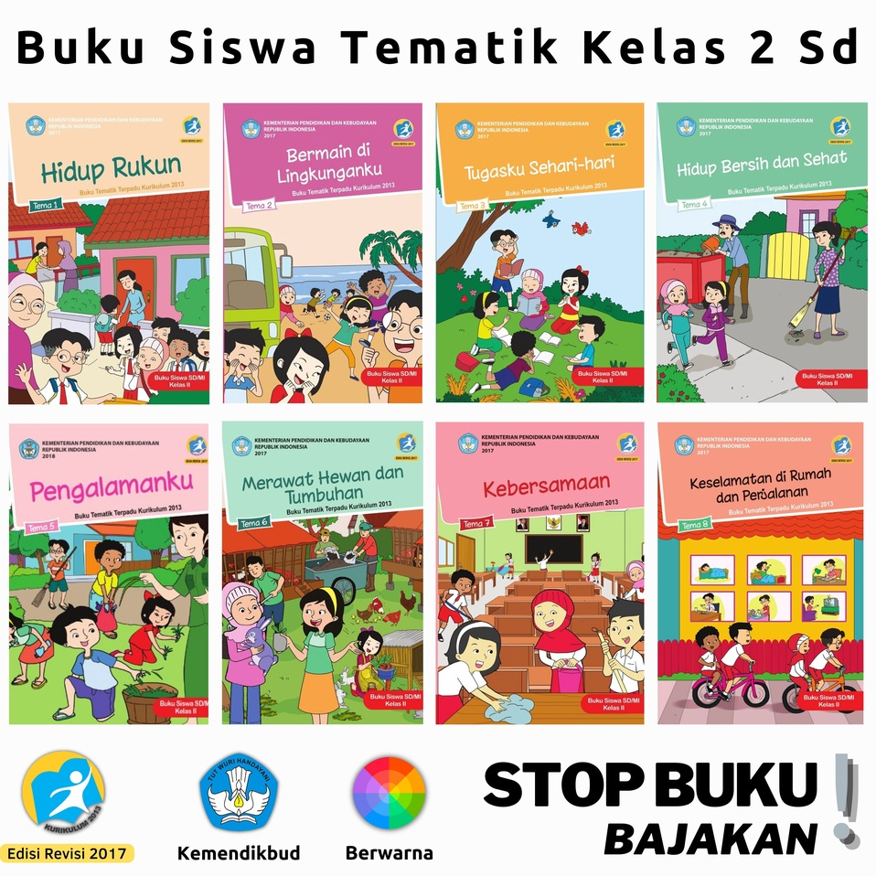 Jual Buku Tematik Tema 1 2 3 4 5 6 7 8 Kelas 2 Sd Mi Semester 1 Dan 2