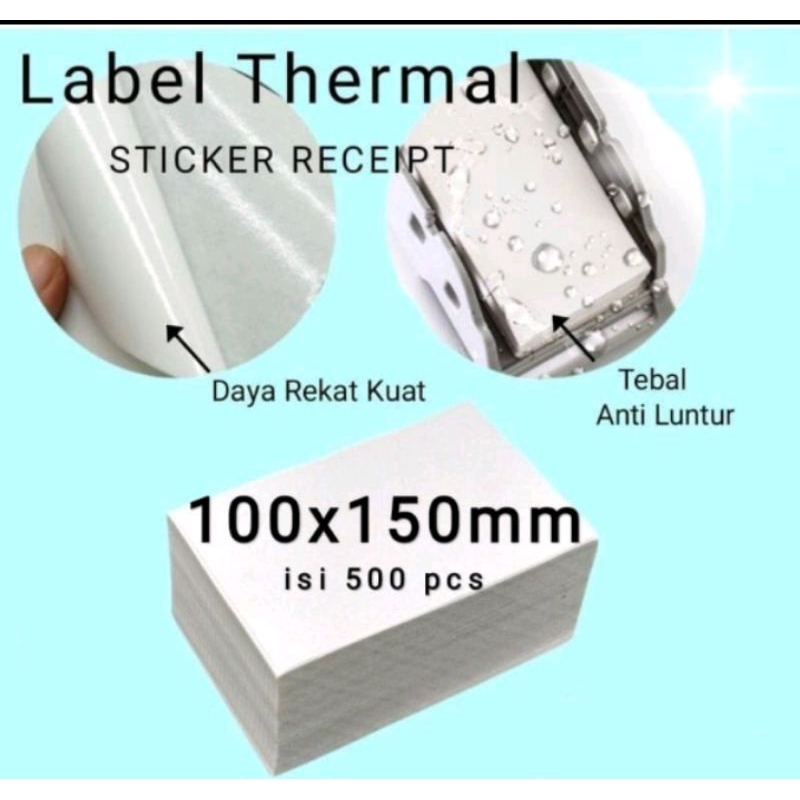Jual KERTAS THERMAL LABEL LIPAT BARCODE 100 X 150 A6 ISI 500PCS KERTAS ...