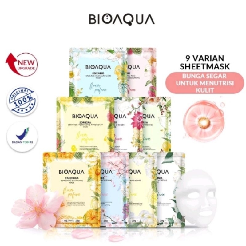 Jual BIOAQUA Sheet mask Flower 28gr | Shopee Indonesia