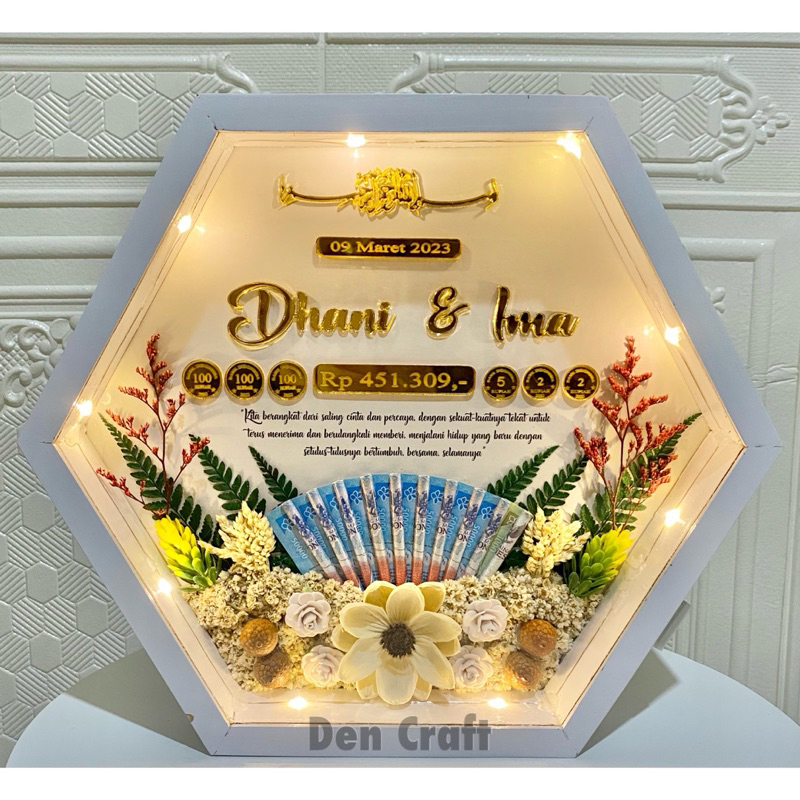 Jual CUSTOM MAHAR PERNIKAHAN HEXAGON BINGKAI 30 CM / Bingkai Mahar Pernikahan Segi Enam | Shopee ...