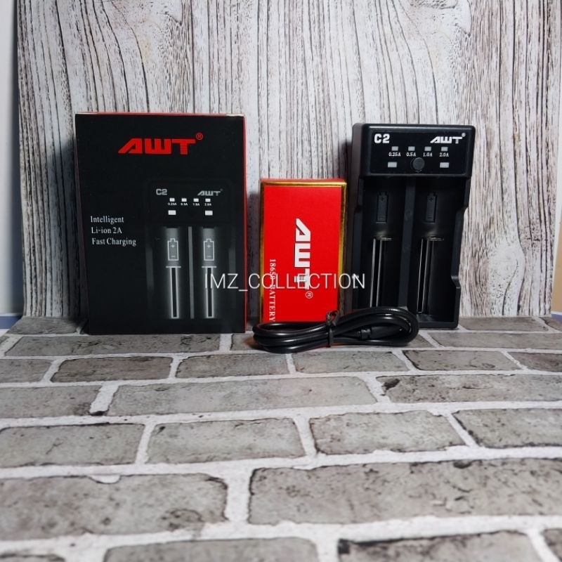 Jual CHARGER AWT + 2 PC BATERAI / CHARGER AWT + VTC 6 | Shopee Indonesia