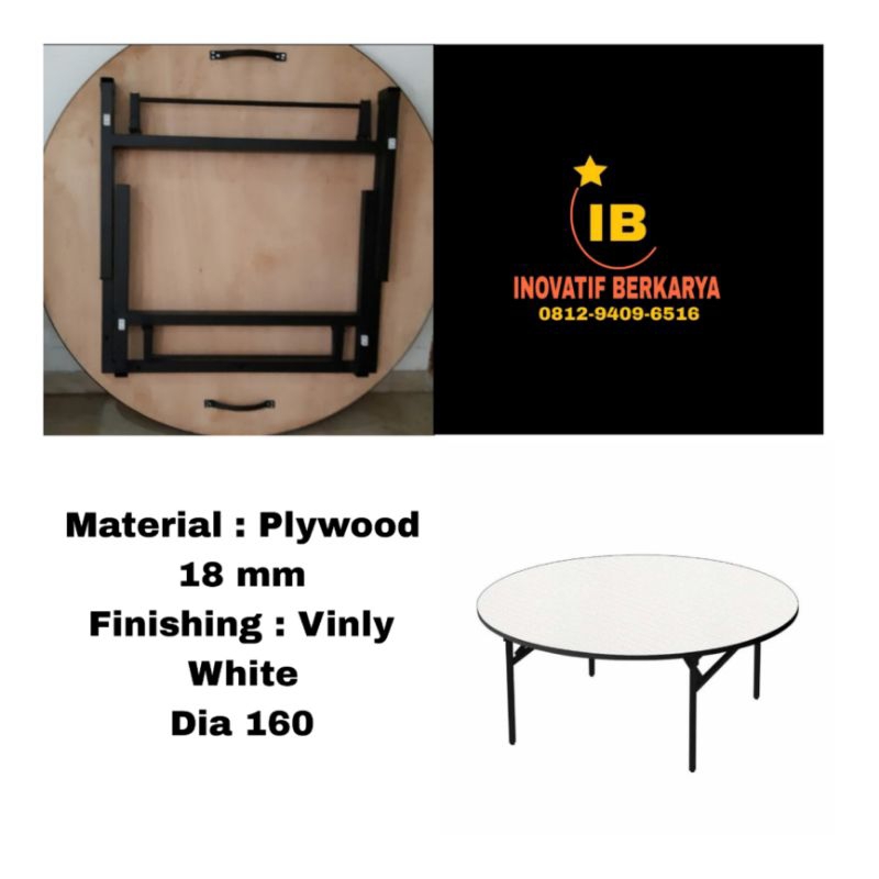 Jual Meja Bulat Lipat Plywood | Shopee Indonesia