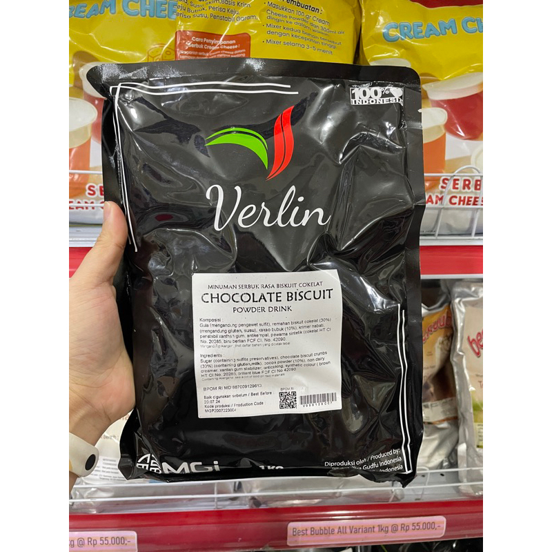 Jual Bubuk Minuman Serbuk Verlin Rasa Chocolate Biscuit Coklat Kemasan ...