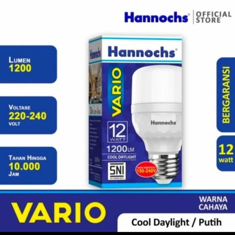 Jual Lampu LED Hannochs Vario 12 Watt Cahaya Putih | Shopee Indonesia