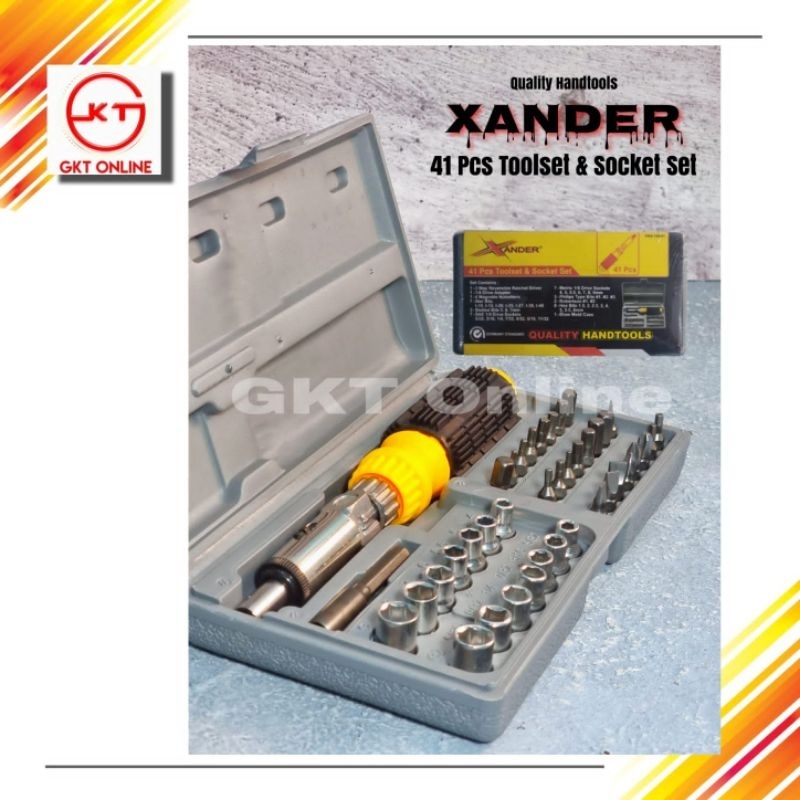 Jual Kunci Sok Set 41 Pcs Xander/Socket Wrench Set Xander | Shopee ...