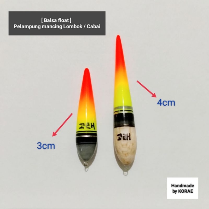 Jual [PO] Balsa Float Pelampung mancing Lombok/Cabai KORAE handmade ...
