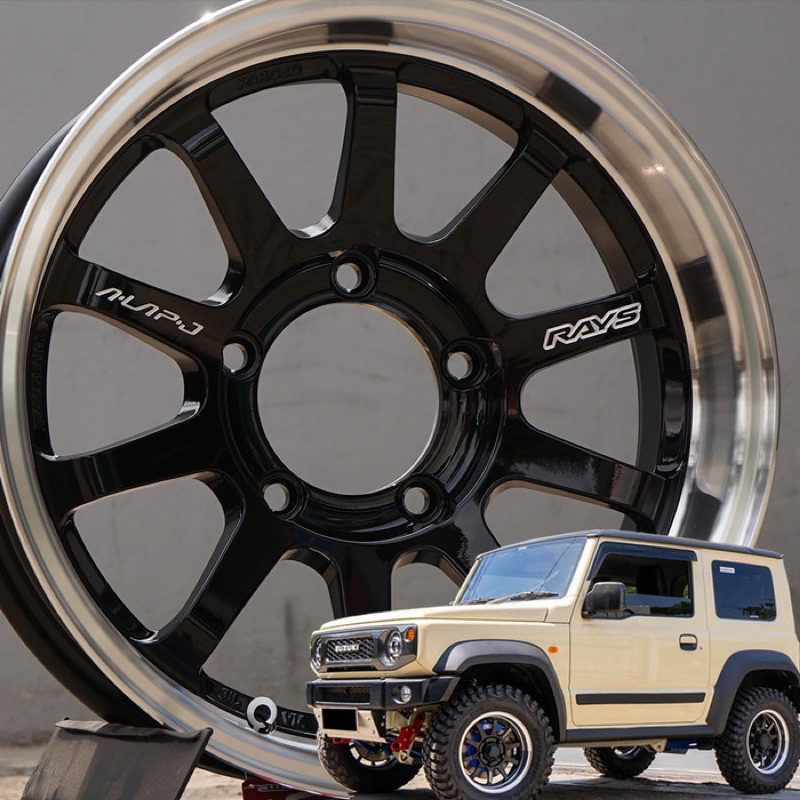 Jual Velg Rims Volk Rays A Lap J Black New Jimny R16 5,5 ET -20 ...