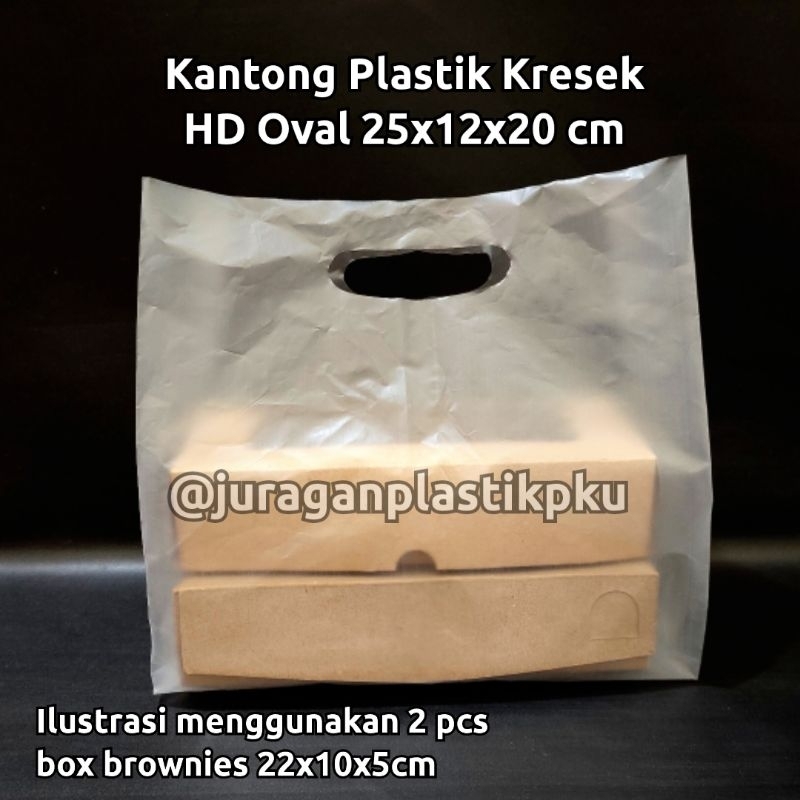 Jual ( 25x12x30 cm ) Kantong Plastik Kresek HD untuk Box Brownies / Dus ...