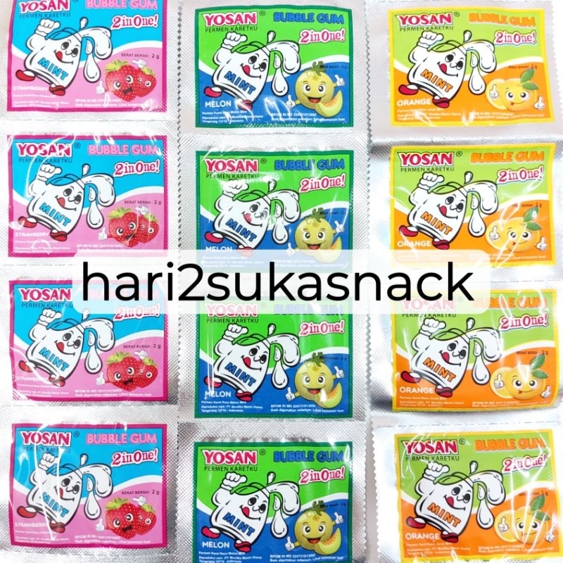 Jual Permen Karet Jadul YOSAN 2in1 Bubble Gum YOSAN 2inOne (1PC ...