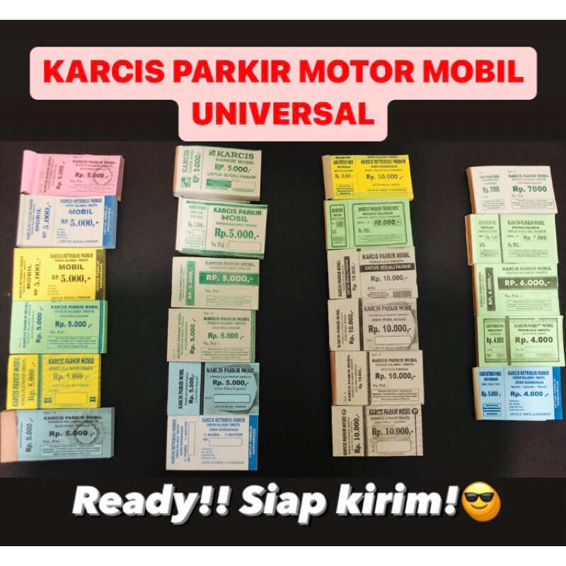 Jual KARCIS PARKIR MOTOR MOBIL UNIVERSAL KERTAS WARNA | Shopee Indonesia