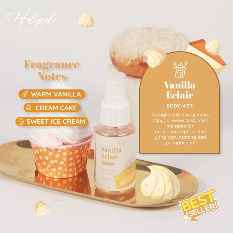 Jual READY!! Holigrels body mist parfume VANILLA ECLAIR POPCORN ...
