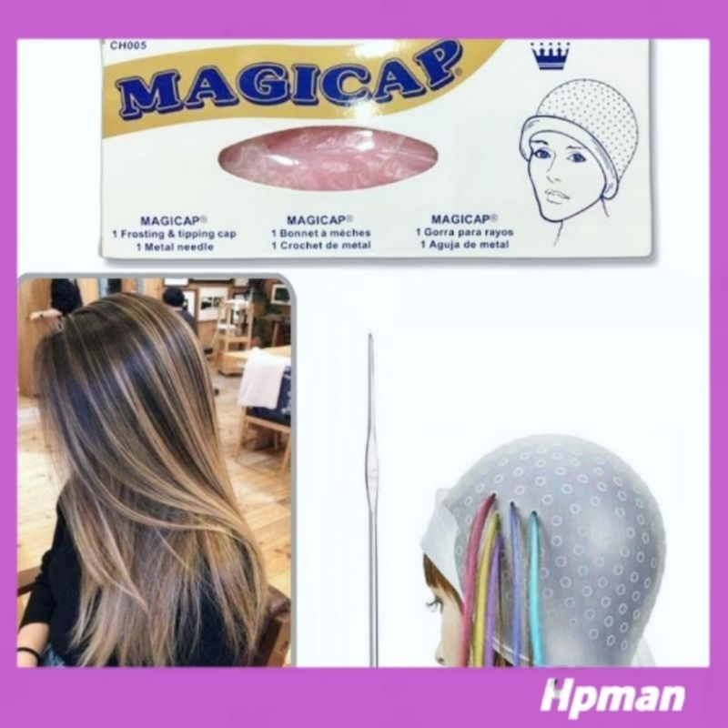 Jual Topi Semir Rambut Highlight Silicon Cat Rambut Topi Magicap Warnai ...