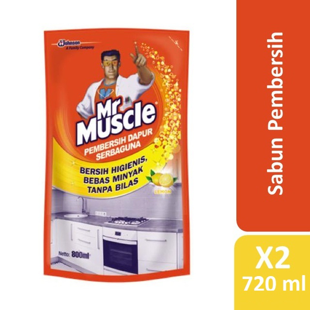 Jual Mr. Muscle Kitchen Lemon Pouch 720 ml x 2 Pcs | Shopee Indonesia