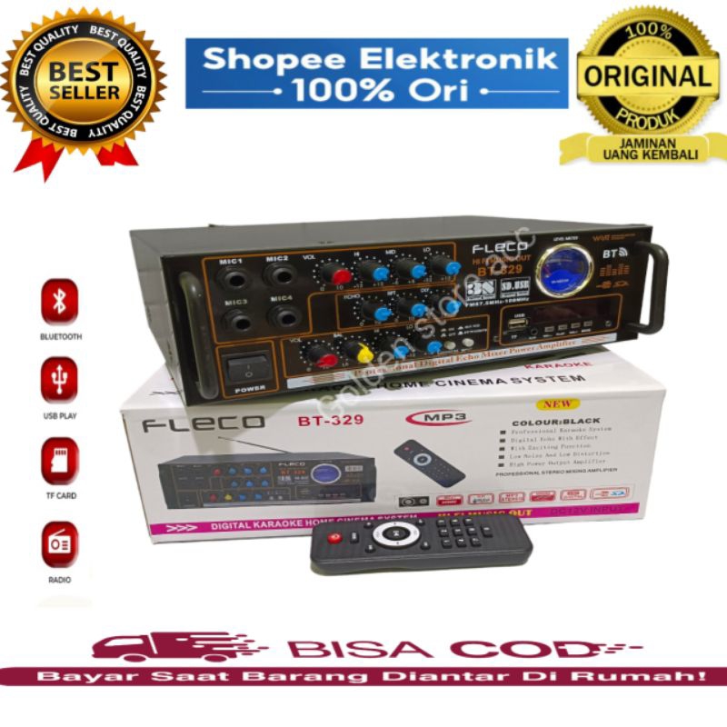 Jual (GERATIS ONGKIR) Ampli Karaoke Equalizer Bluetooth Stereo Amplifier Treble Bass Booster ...