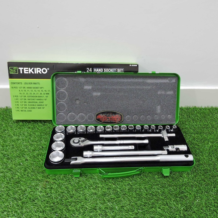 Jual Socket Set 6PT 1/2 Inch (8-32mm) 24 Pcs Tekiro | Shopee Indonesia