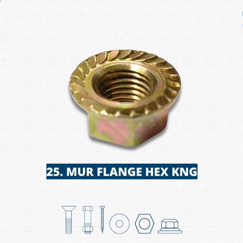 Jual Mur Flange M10 P1.25 Kuning | Shopee Indonesia