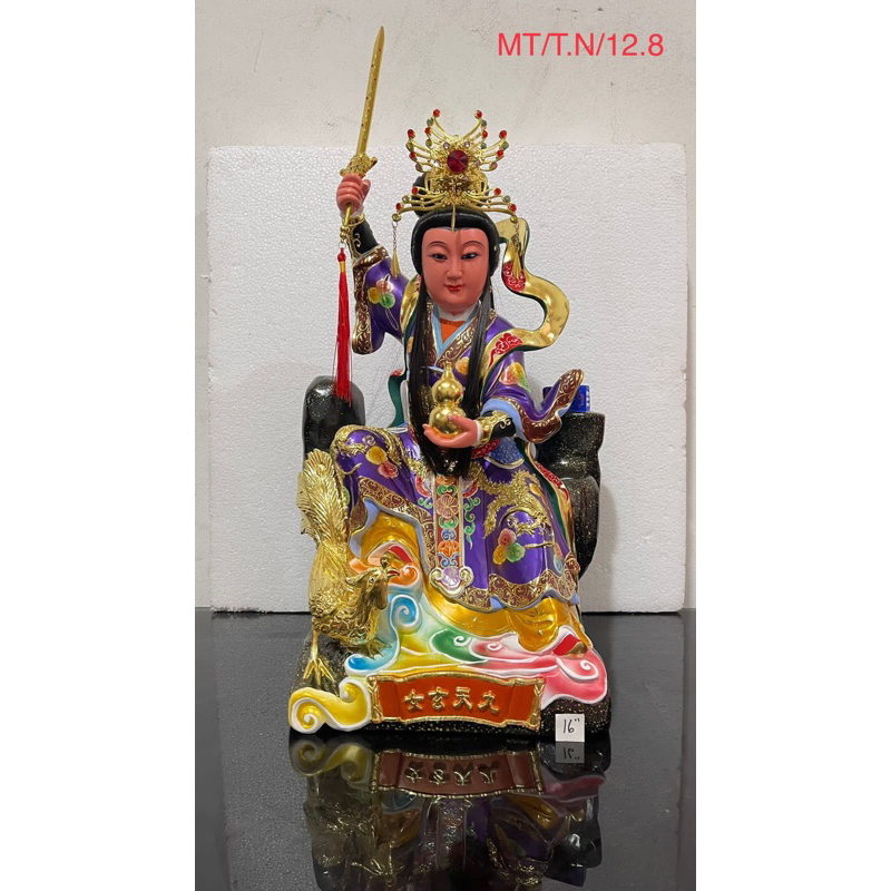 Jual patung Dewi kiu tian / jiu tian xuan Ni kayu Taiwan rambut asli ...