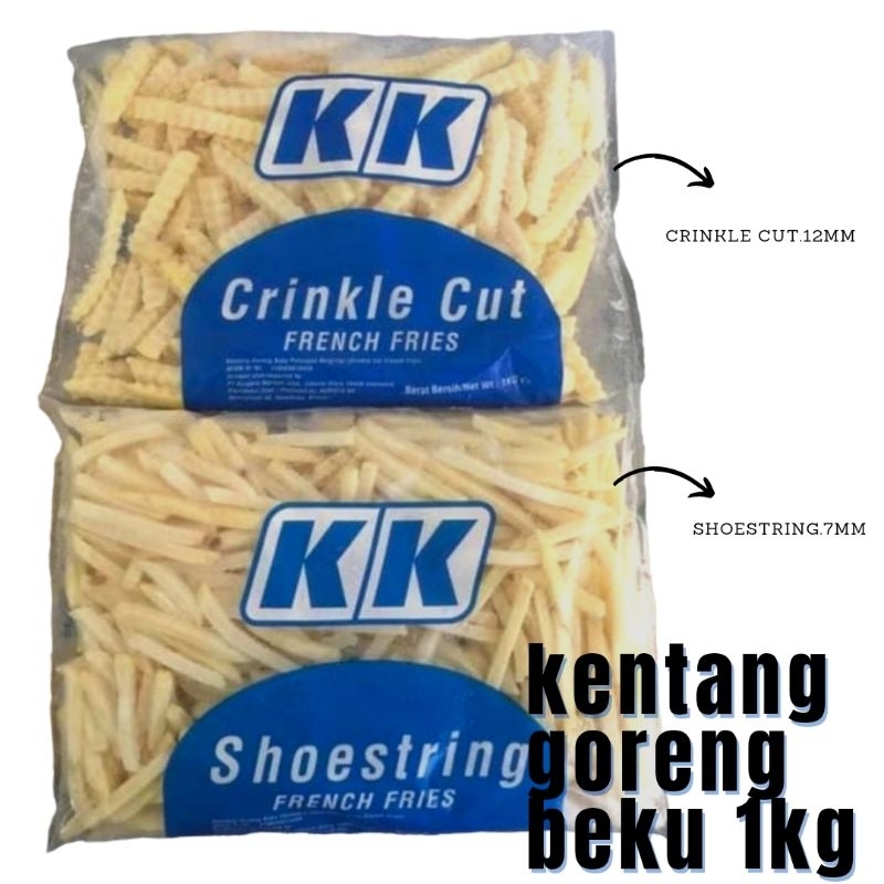 Jual KK KENTANG GORENG 1KG / VARIAN SHOESTRING DAN CRINKLE CUT KENTANG BEKU 7mm 1KG | Shopee ...