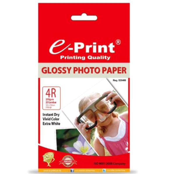 Jual E-Print Glossy Photo Paper 4R / A6 200 gsm / Kertas Foto Glossy ...