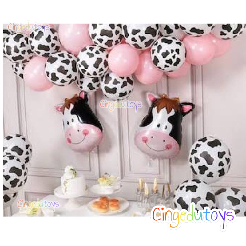 Jual Paket balon happy birthday set ulang tahun tema animal sapi cow ...