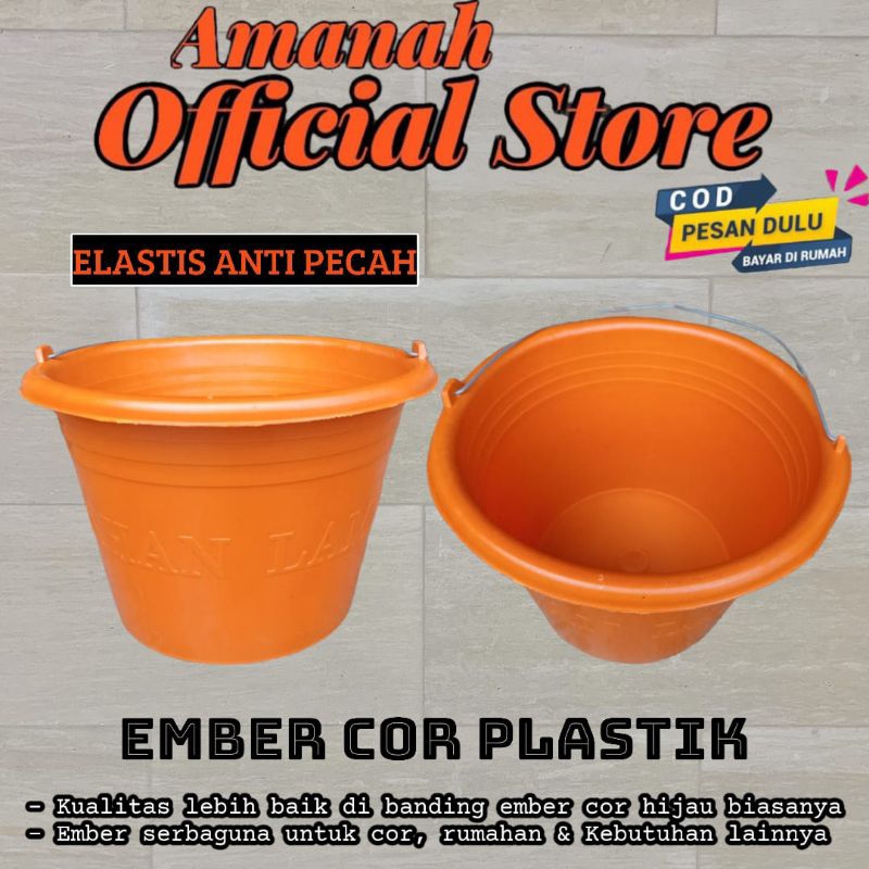 Jual Ember plastik merah / ember cor anti pecah / ember bangunan kecil ...