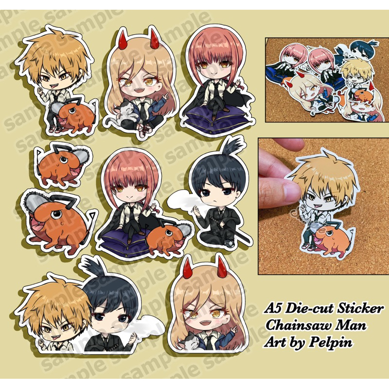 Jual sticker anime chainsaw man denji aki hayakawa power makima ...