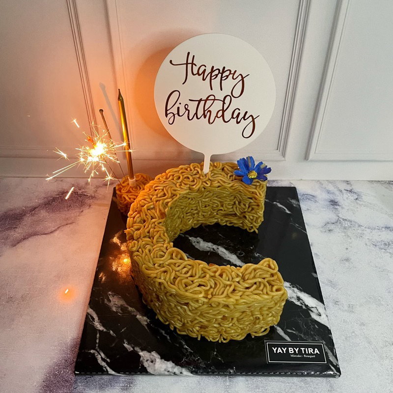 Jual Initials Miecake yaybytira - Kue Indomie , Birthday cake ( 3 ...