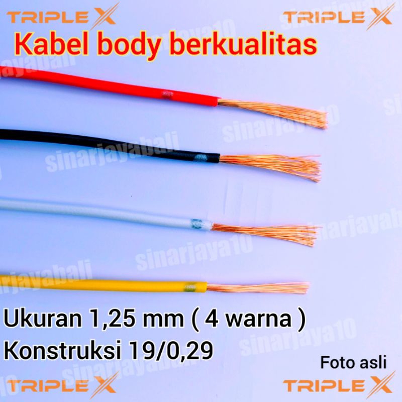 Jual kabel bintik body original motor mobil meteran avss 1,25 1.25 1,25mm 1.25mm cable ...