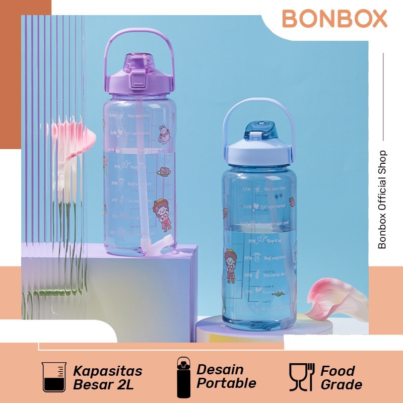 Jual Bonbox BC60 BC70 Botol Minum Motivasi 2 Liter 2000ml1400ml Jumbo ...