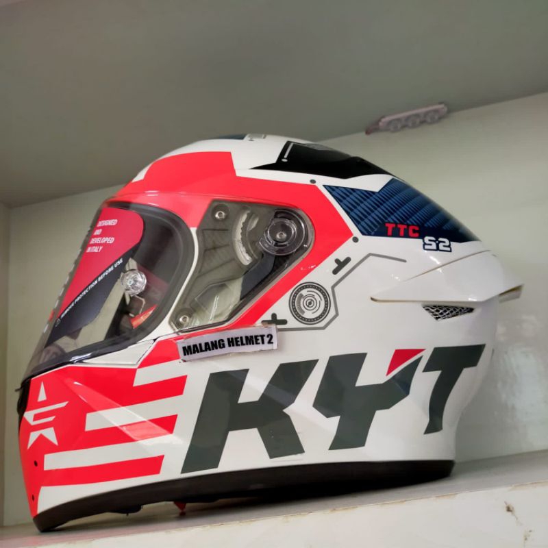 Jual Helm Full Face KYT TT Course Fuselage Red Yellow ongkir termurah 2 kg | Shopee Indonesia