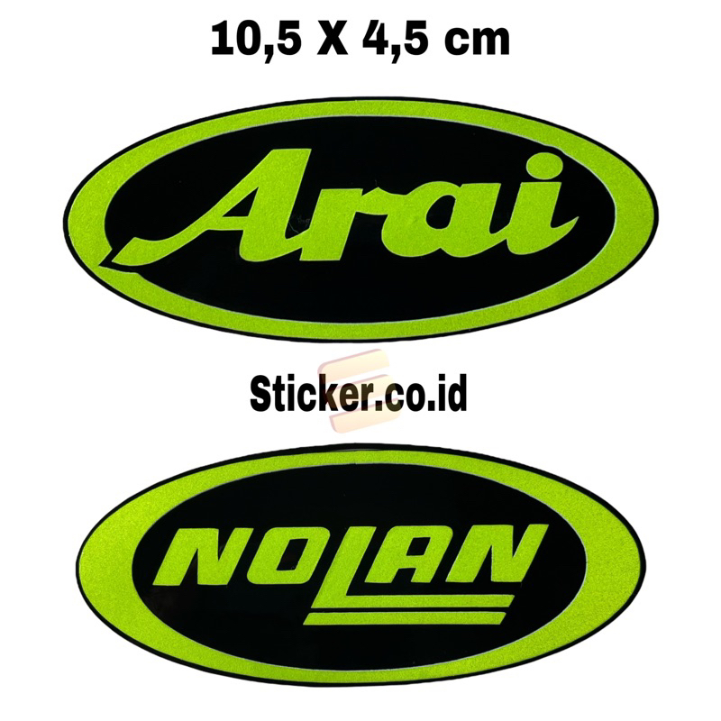 Jual Sticker Cutting Helm ARAI NOLAN Hijau Stabilo UKURAN 10.5X4.5 CM ...