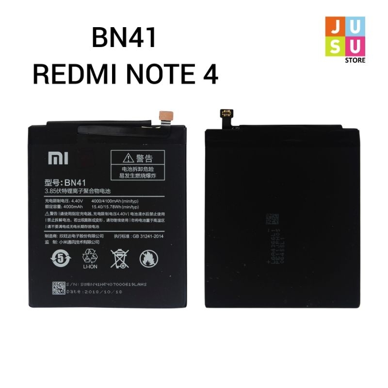 Jual Battery Xiaomi Redmi Note 4 (BN41) (Batt Baterai) | Shopee Indonesia