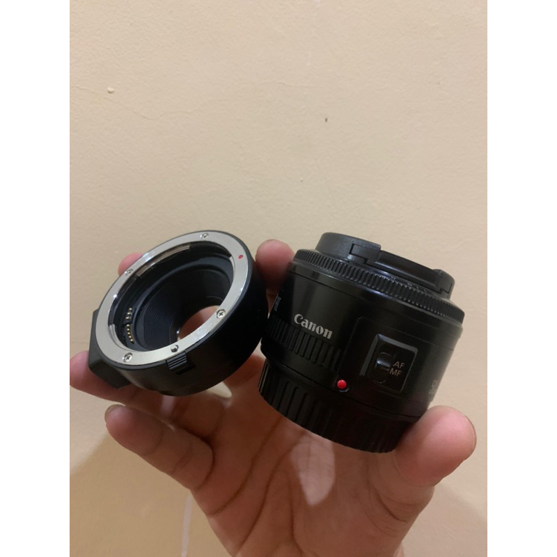 Jual ADAPTER DAN LENSA FIX CANON 50MM COCOK UNTUK CANON SERI M TO DSLR ...