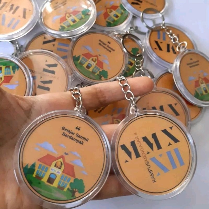 Jual GANTUNGAN KUNCI AKRILIK INSERT PAPER BULAT 2 sisi Custom Gambar ...