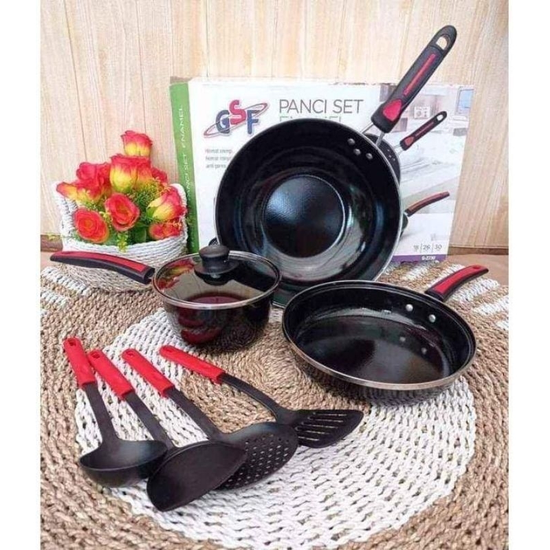 Jual Panci set gsf G-2730 enamel 8pcs | Shopee Indonesia