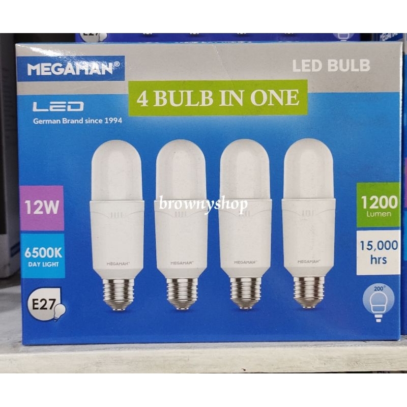 Jual LAMPU LED P BULB MEGAMAN STICK 12W (4 PC) | Shopee Indonesia